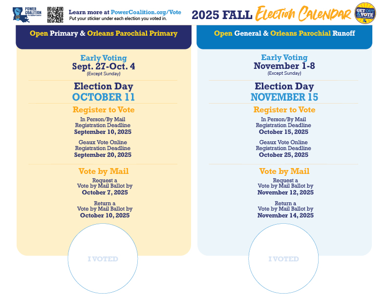 2025 Fall Election Calendar - Power Coalition for Equity and Justice