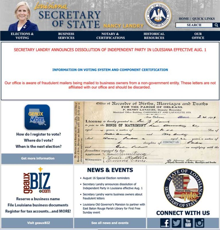 Louisiana Secretary of State’s Website - Power Coalition for Equity and ...