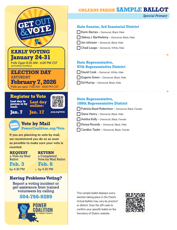 Sample Ballots – February 7, 2026 - Power Coalition for Equity and Justice